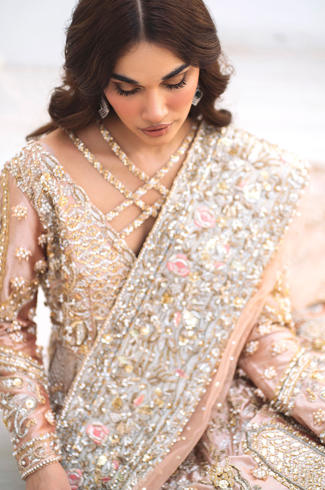 Heavy Rani Pink Lehenga Gown Pakistani Wedding Dresses – Nameera by Farooq
