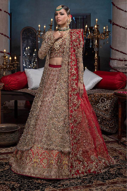 Raw Silk Heavy Red Lehenga Choli Bridal Dress for Wedding – Nameera by ...