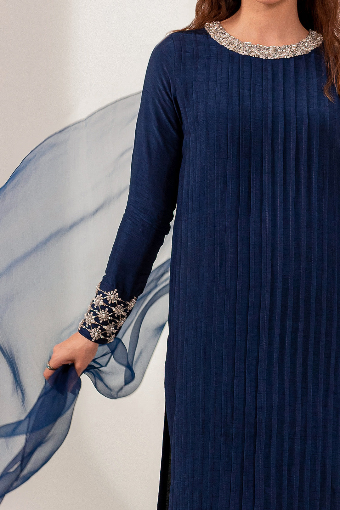 Pakistani Blue Kameez Trouser Dupatta Style Eid Dress – Nameera by Farooq