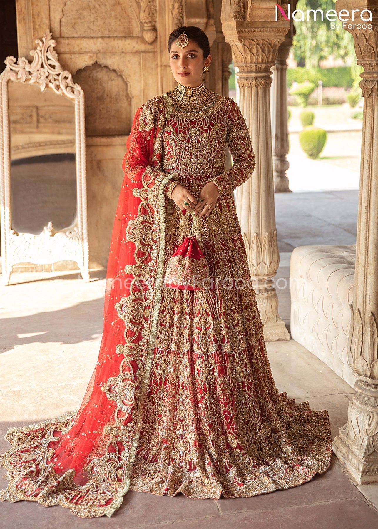 Latest Red Bridal Dress Pakistani in Traditional Gown Style – Nameera ...