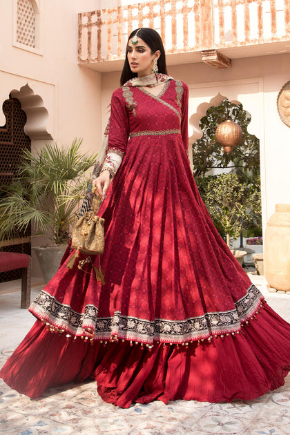 Pretty Red Party Dress Pakistani Designer Attire Online 2021 – Nameera ...