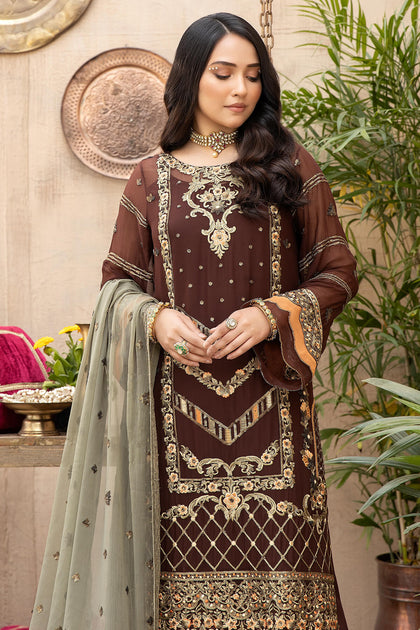 Royal Embroidered Salwar Kameez Chiffon Pakistani Party Dress – Nameera ...