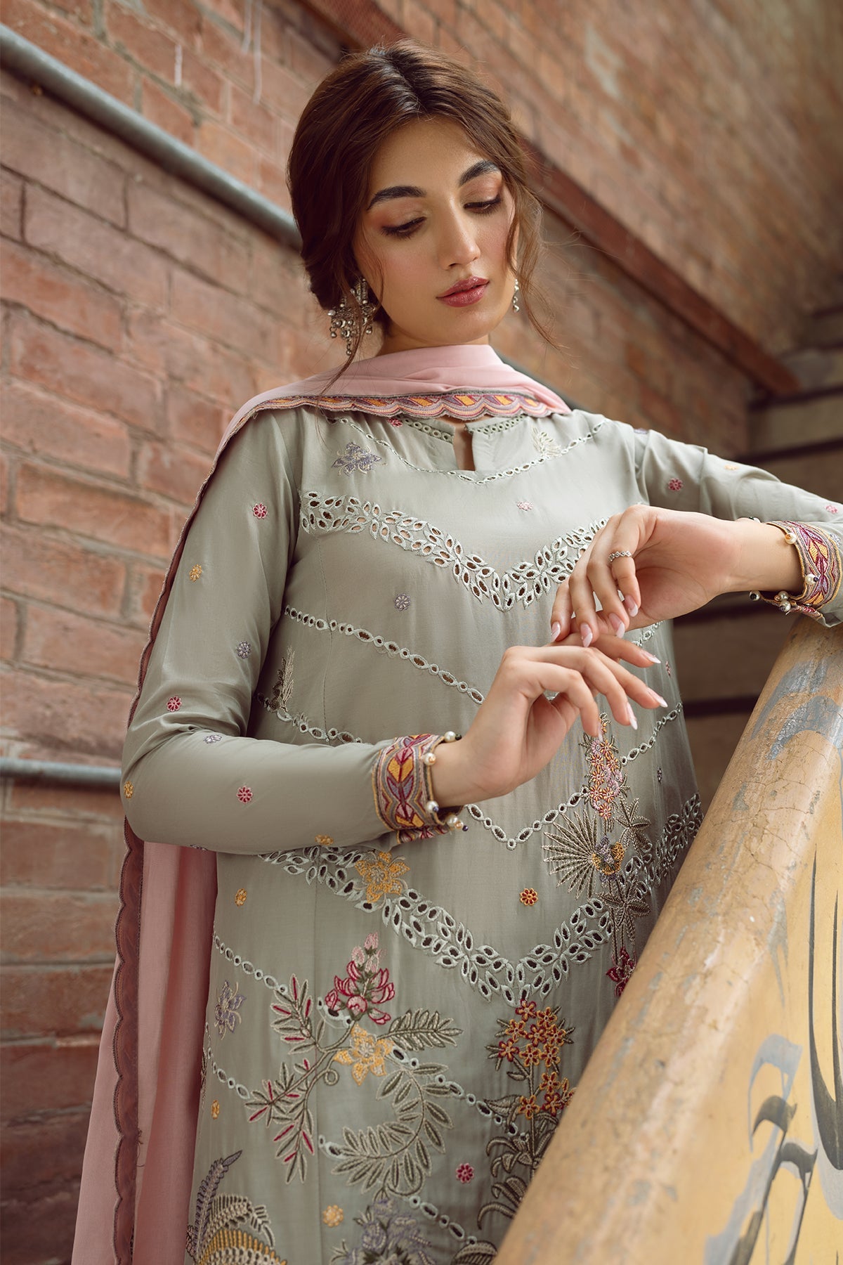 Pakistani Embroidered Dress in Kameez Trouser Style – Nameera by Farooq