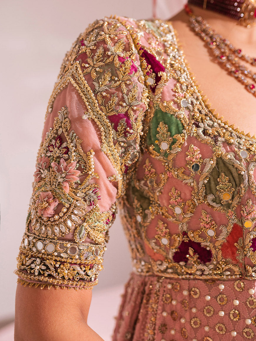 Royal Pink Frock Lehenga for Pakistani Bridal Dresses – Nameera by Farooq