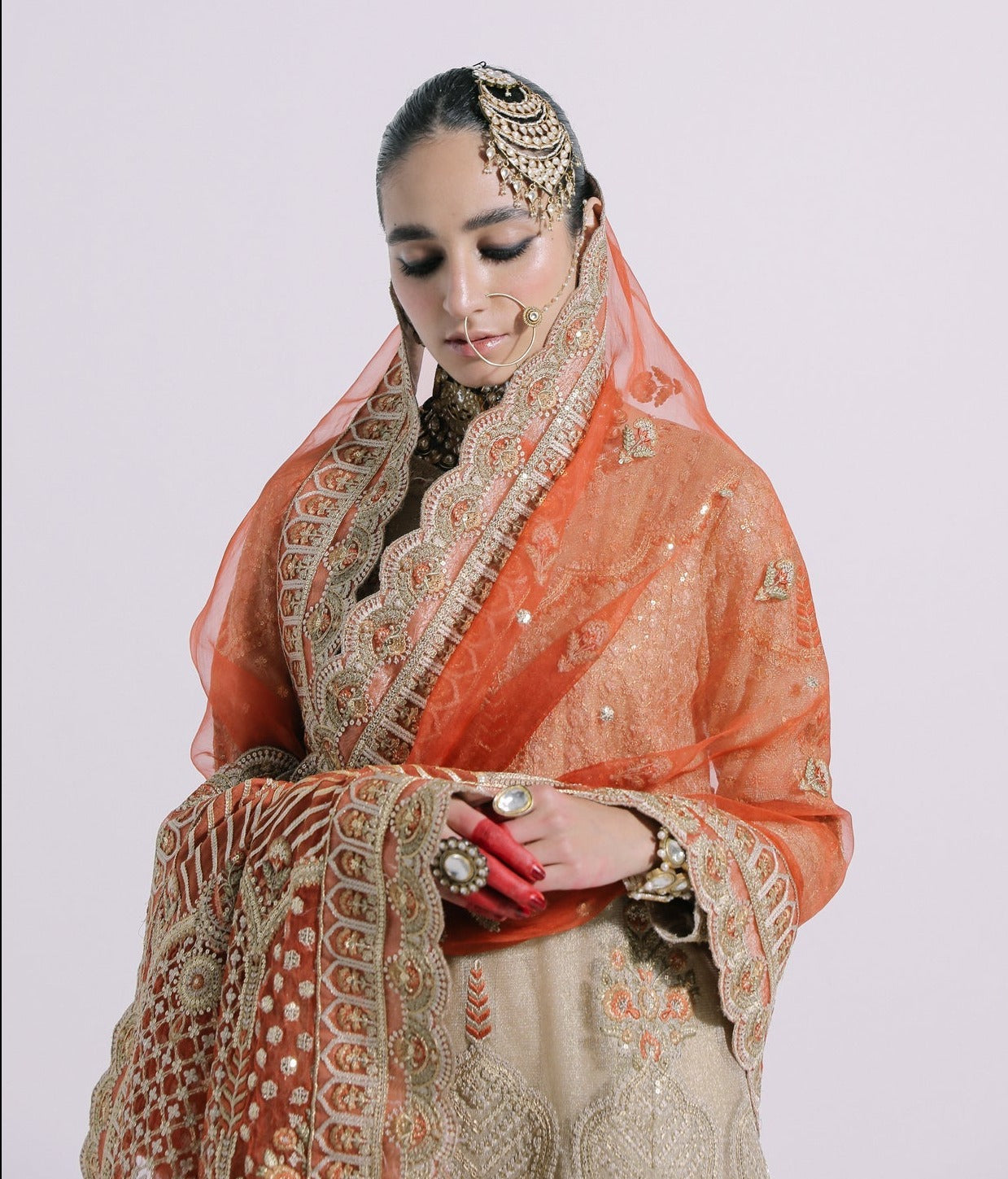 Heavy Traditional Rust Orange Sharara for Indian Bridal Wear – Nameera ...