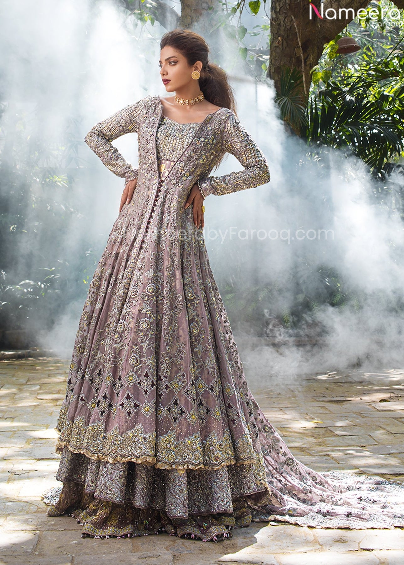 Designer Heavy Silver Lehenga Gown Bridal Wedding Attire – Nameera by ...