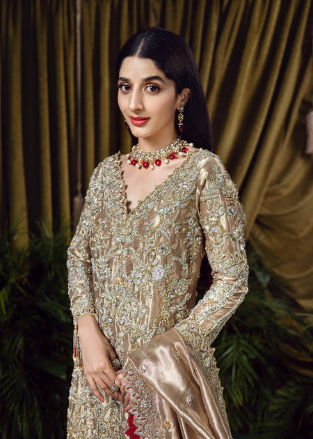 Long Shirt Red Sharara for Pakistani Wedding Dresses – Nameera by Farooq
