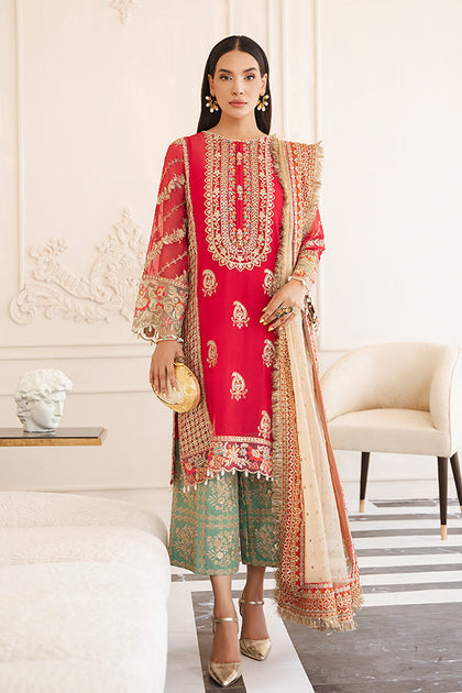 Pakistani Kameez Salwar Suit in Shocking Pink Color – Nameera by Farooq