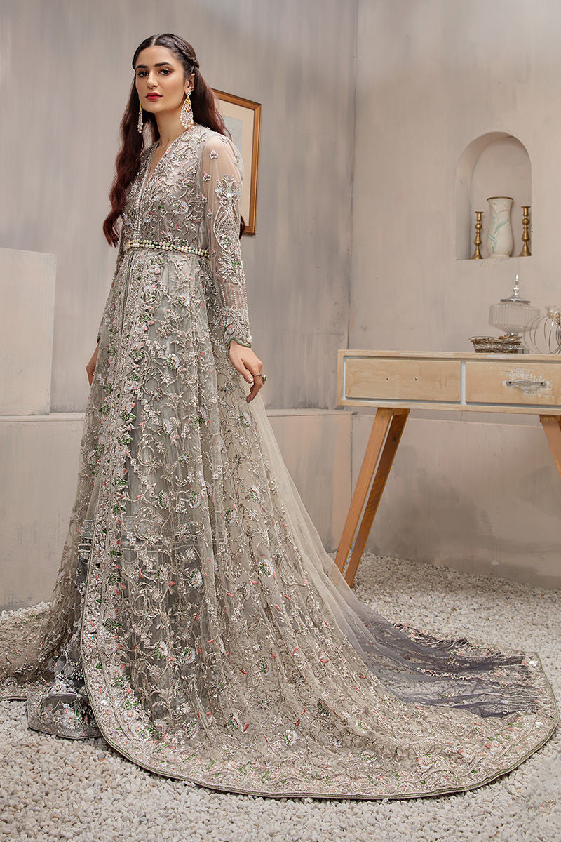 Silver Walima Bridal Dress for Pakistani Wedding Dresses – Nameera by Farooq