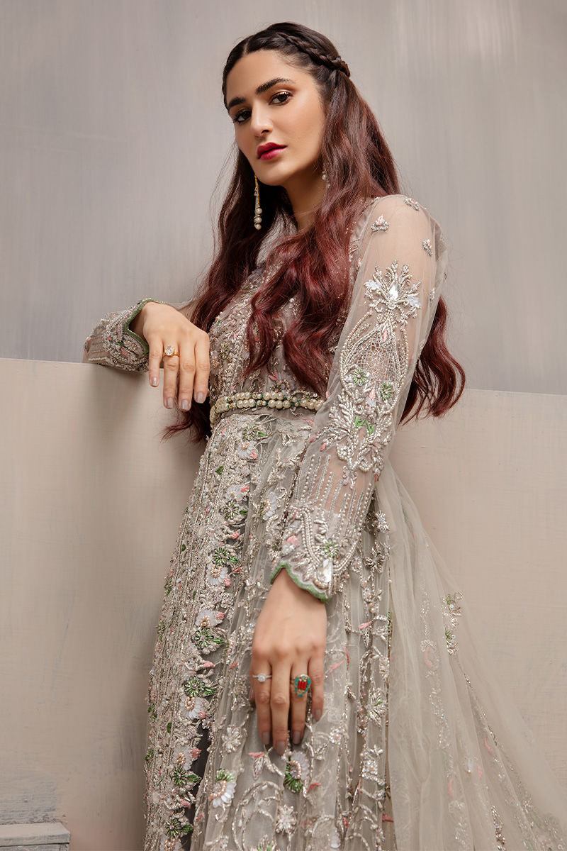 Silver Walima Bridal Dress for Pakistani Wedding Dresses – Nameera by ...
