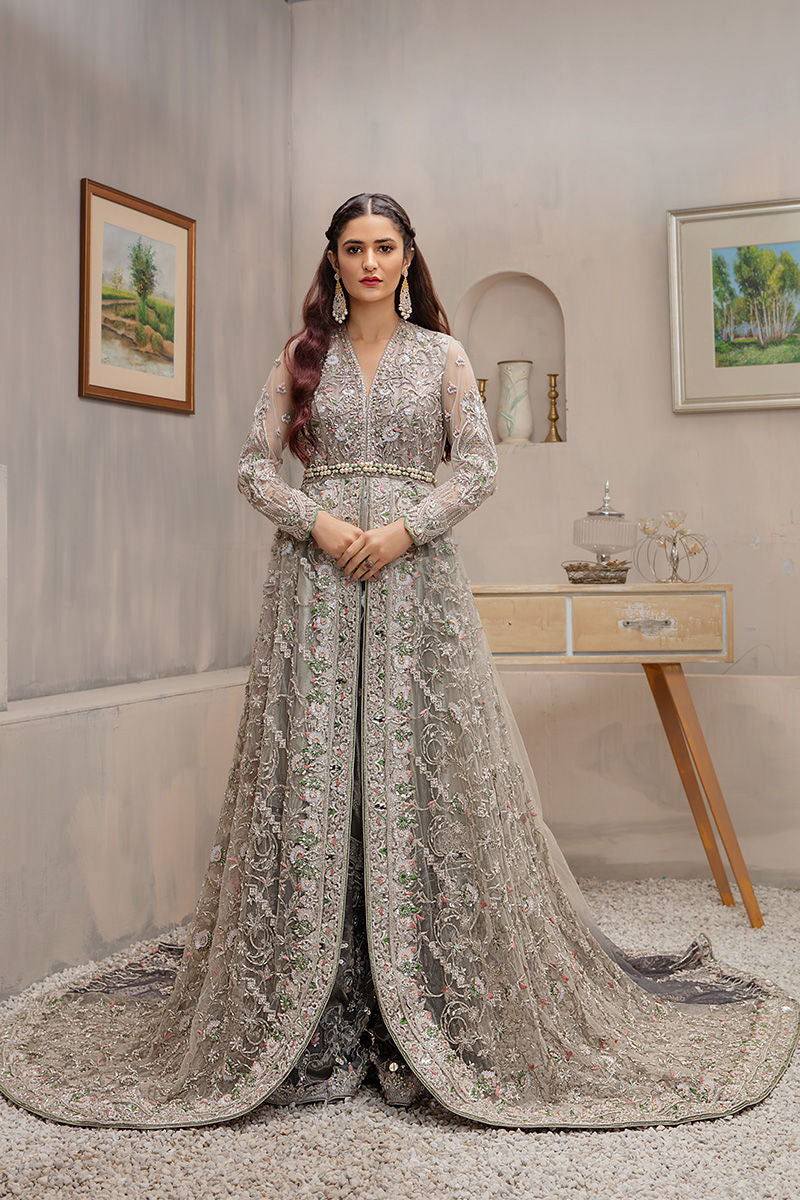 Silver Walima Bridal Dress for Pakistani Wedding Dresses – Nameera by ...