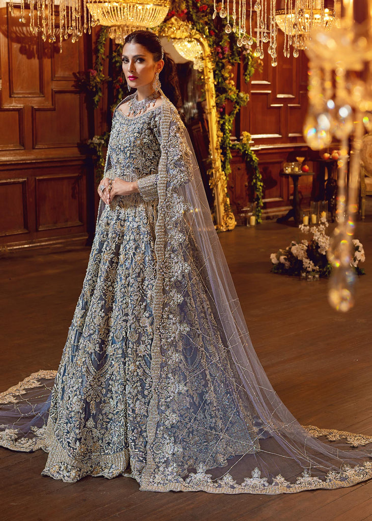 Traditional Blue Pishwas Lehenga Pakistani Bridal Dress – Nameera by Farooq