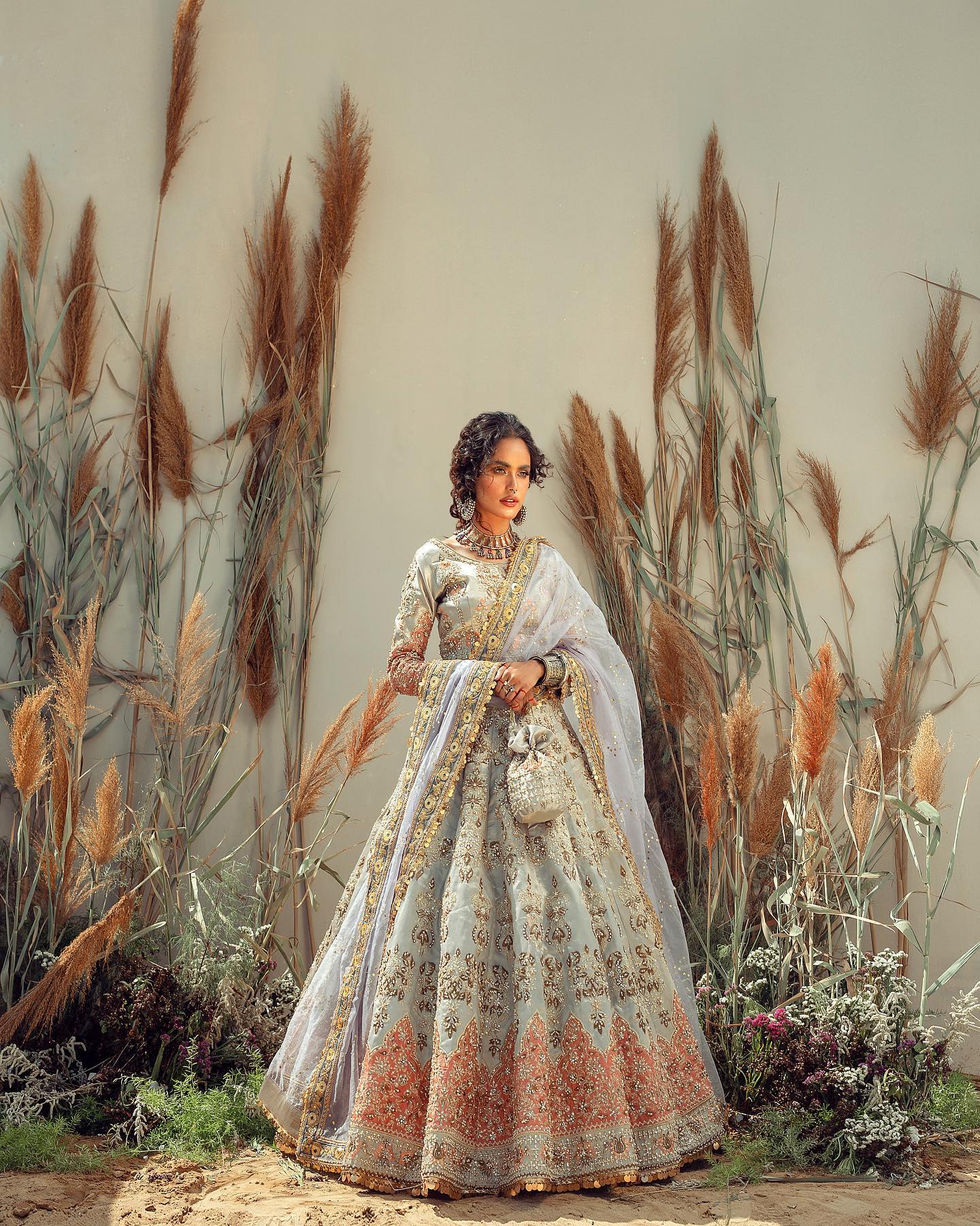 Traditional Pakistani Choli Lehenga Bridal Dress Online – Nameera by Farooq