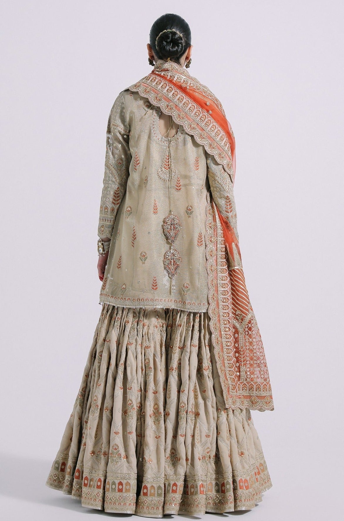 Heavy Traditional Rust Orange Sharara for Indian Bridal Wear – Nameera ...