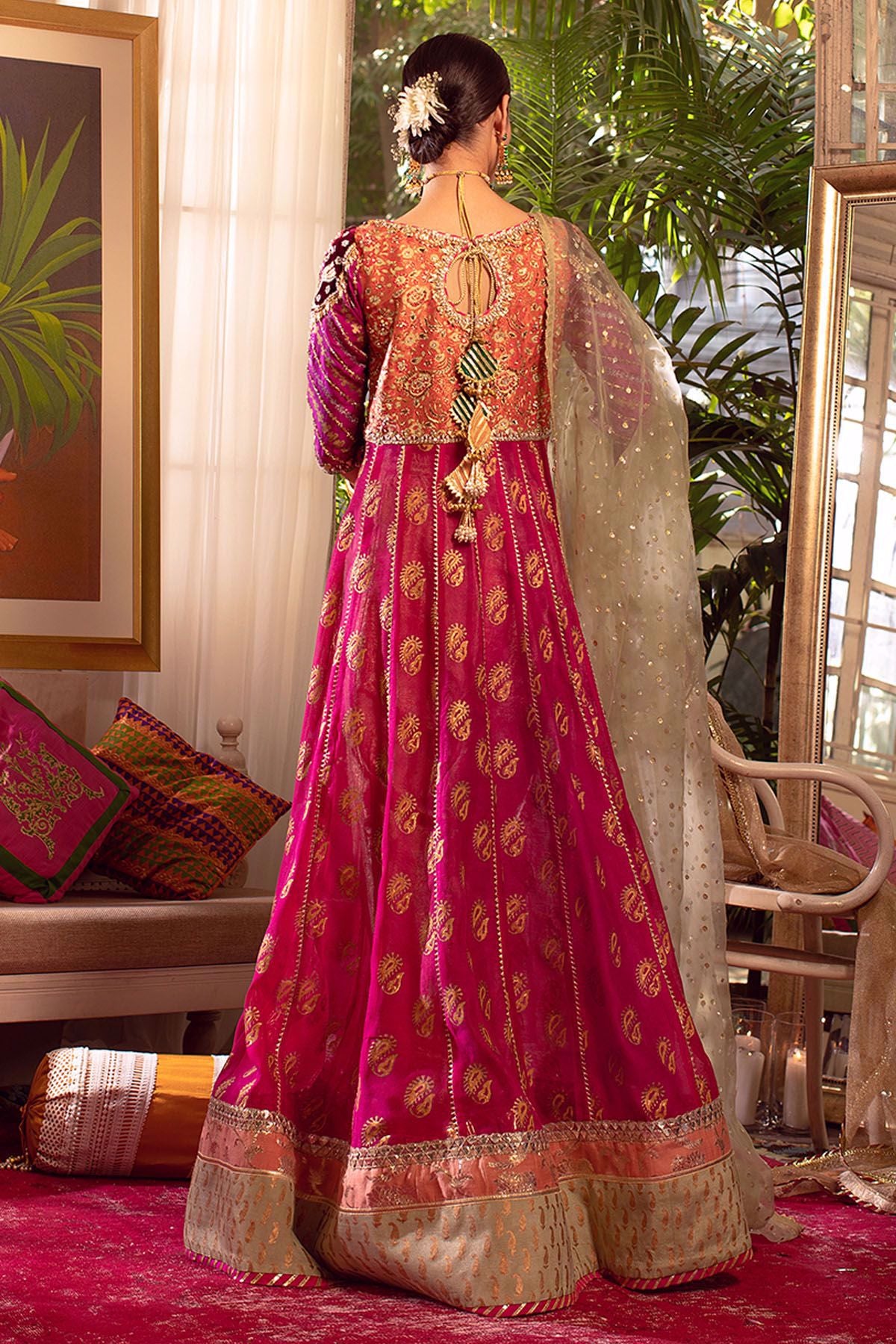 Buy Wedding Party Pishwas in Pink Color Online – Nameera by Farooq