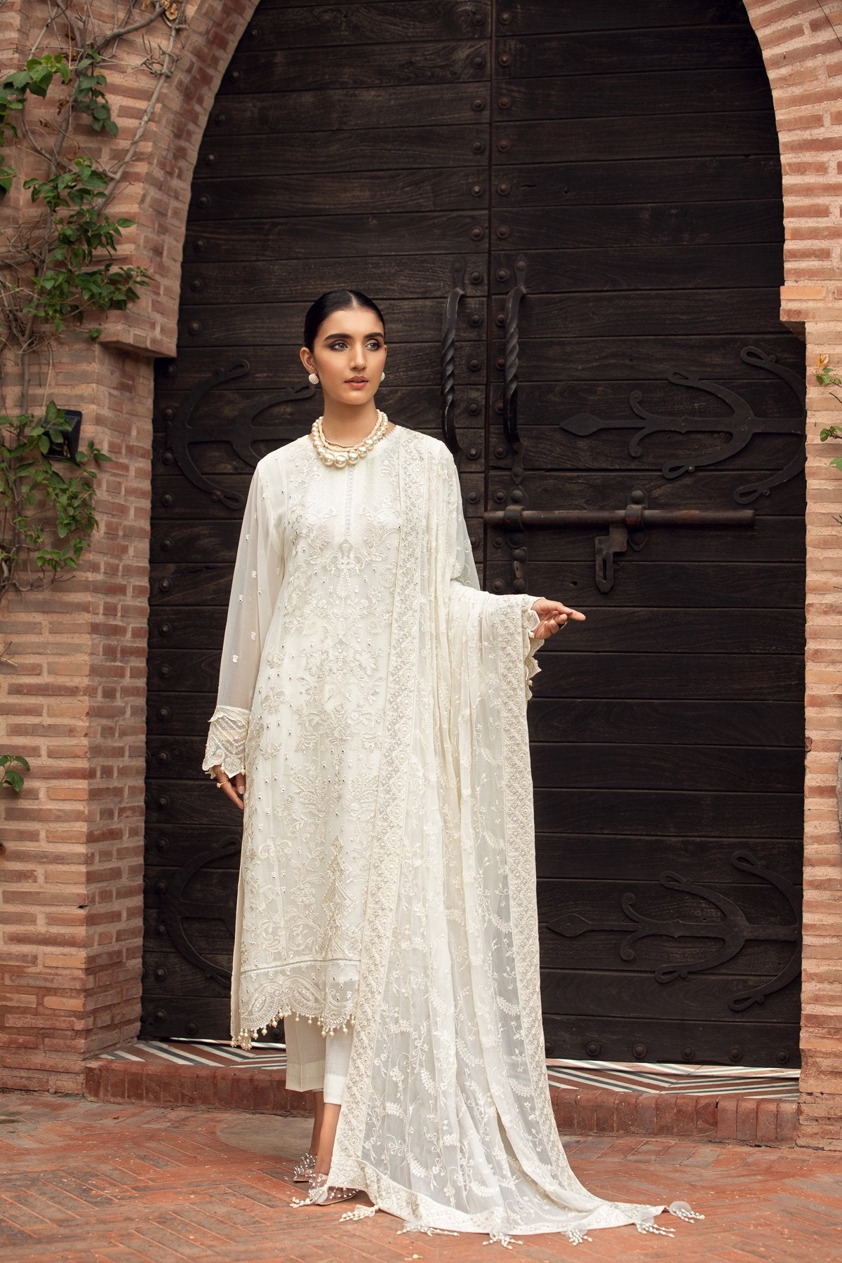 Embroidered White Salwar Kameez Party Wear Designer Online – Nameera by ...