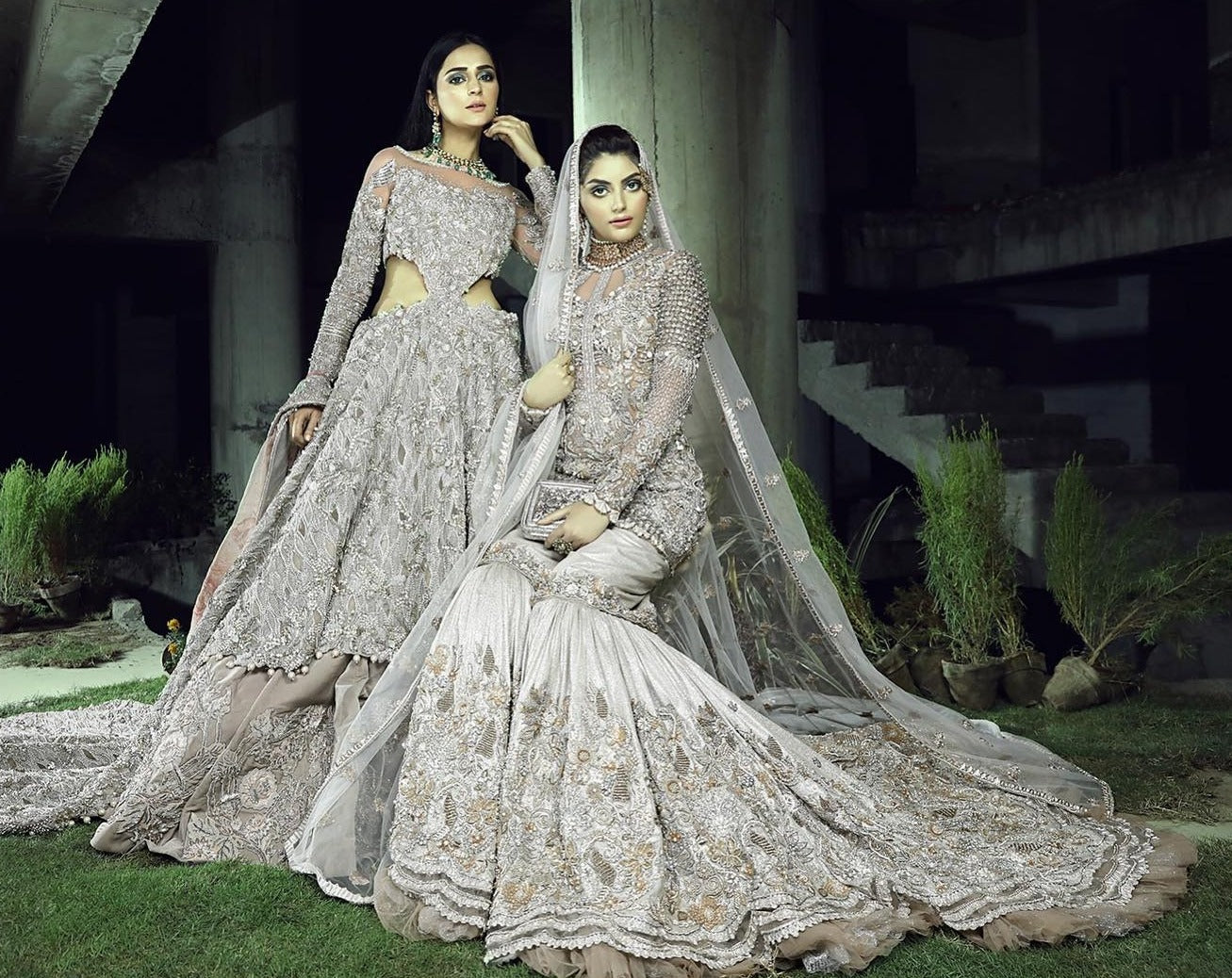 Deisgner Traditional Bridal White Sharara Shirt for Nikkah Wear ...