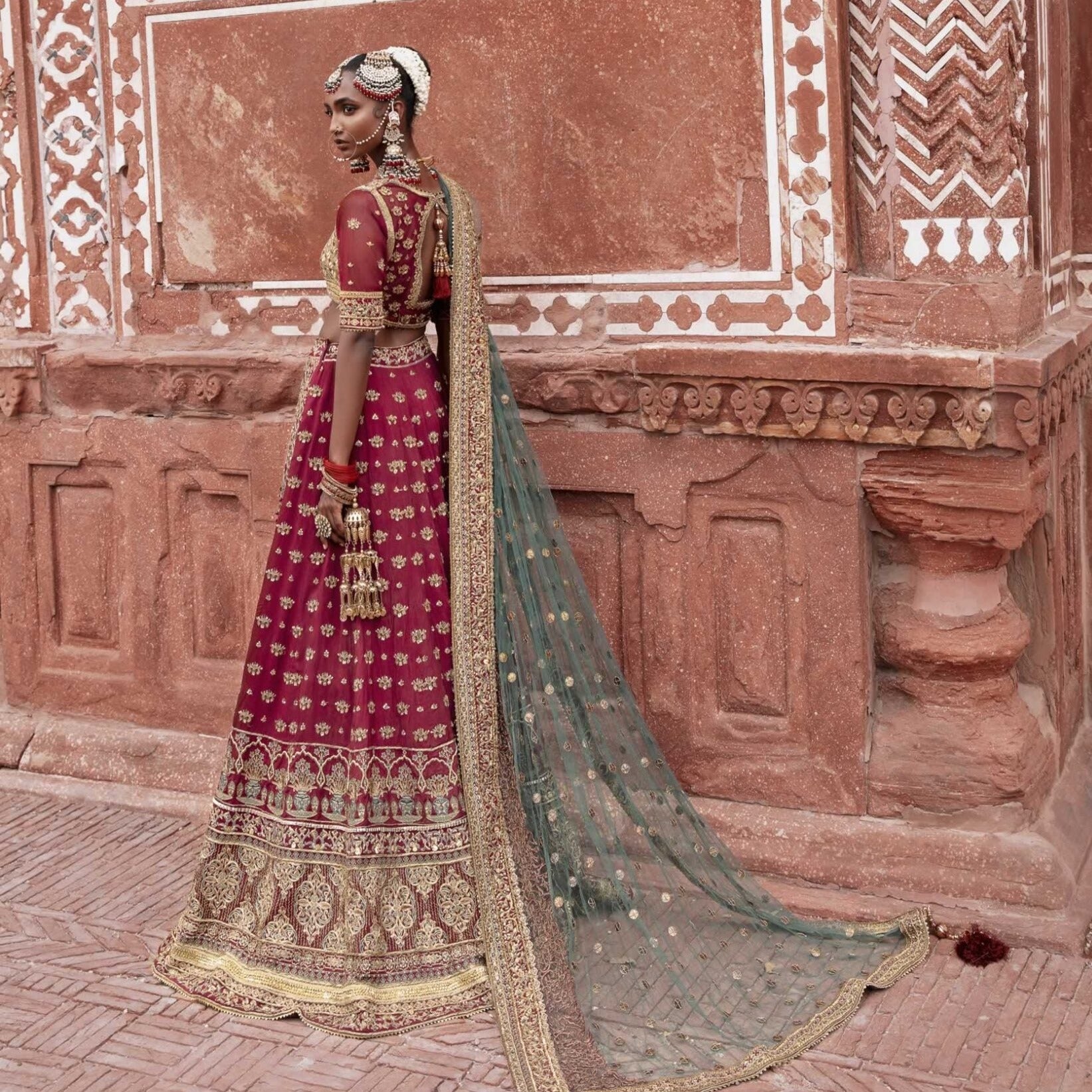 Yellow Gold Lehenga Choli Bridal Pakistani Wedding Dresses – Nameera by ...
