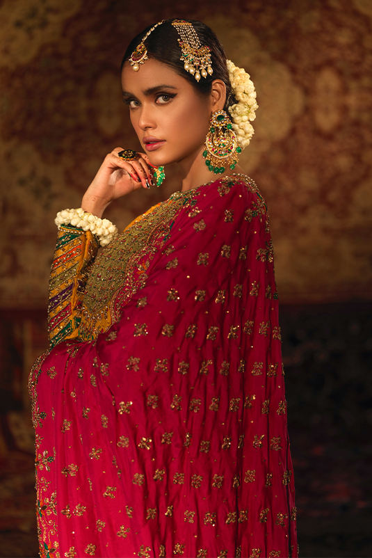 Designer Embellished Indian Bridal Wear Yellow Kalidar Frock – Nameera ...
