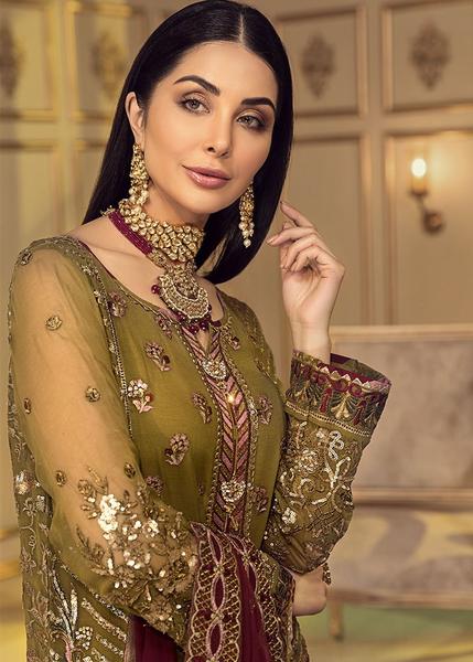 Eid Dresses 2020 with Thread Work and Organza Borders – Nameera by Farooq