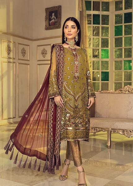 Eid Dresses 2020 with Thread Work and Organza Borders – Nameera by Farooq