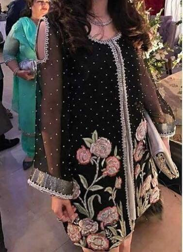 Wedding party dress with multi threds nagh and pearls work Model # P 2 ...