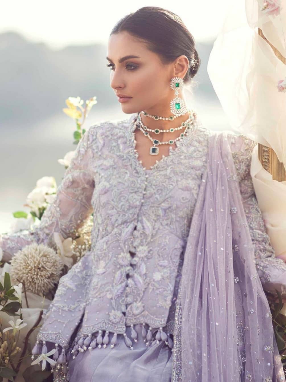 Buy Lavender lehenga | Eye catching Lavender lehenga – Nameera by Farooq