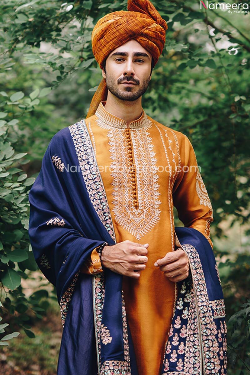 Elegant Designer Pakistani Salwar Kameez Men's Sherwani Attire ...