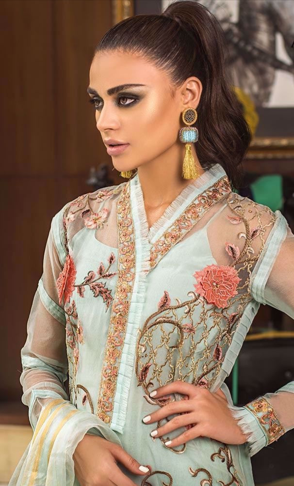 Pakistani party wear dress designed with tiki stone & beads – Nameera ...
