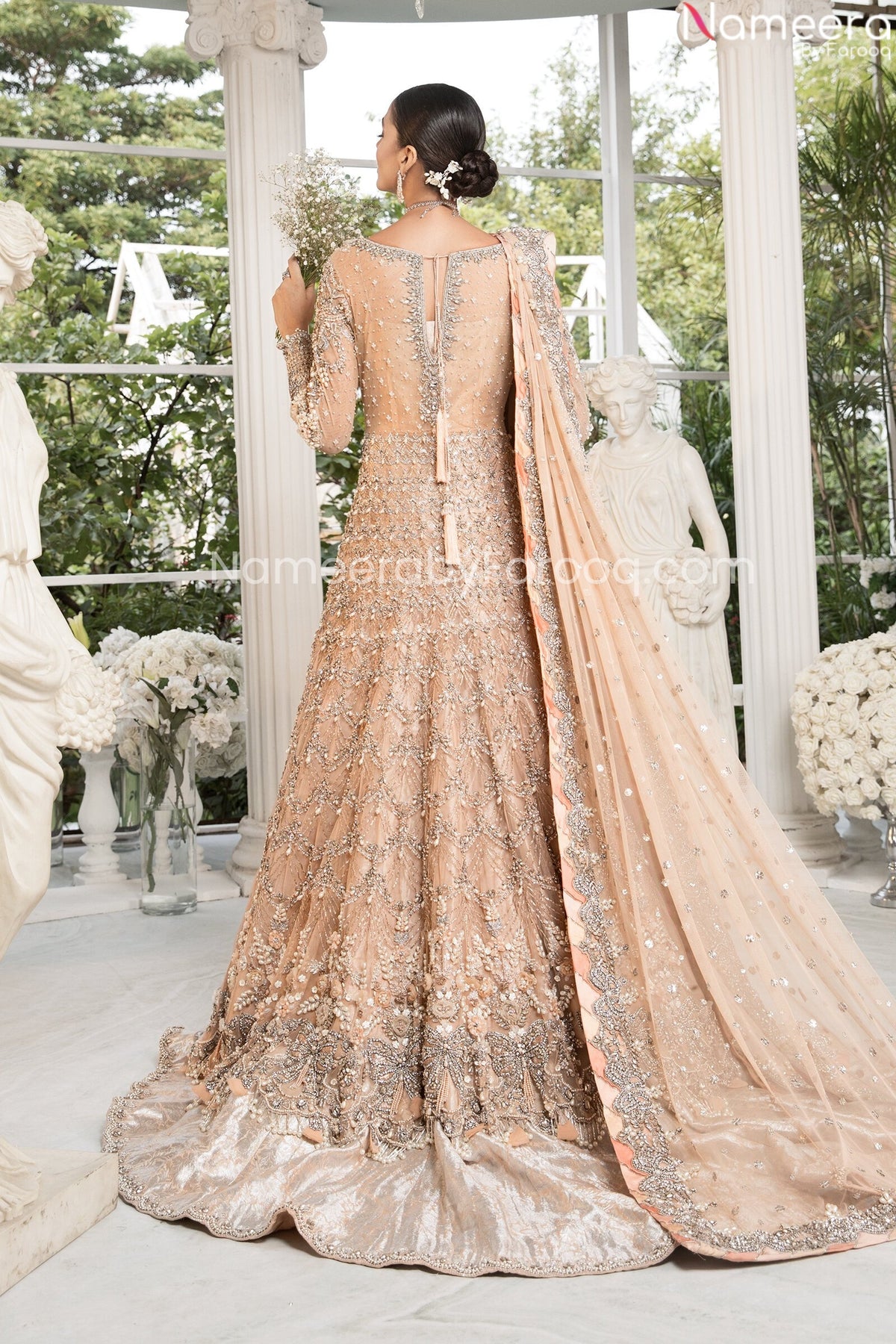 Peach Pink Lehenga Bridal Pakistani Wedding Dress Online 2021 – Nameera ...