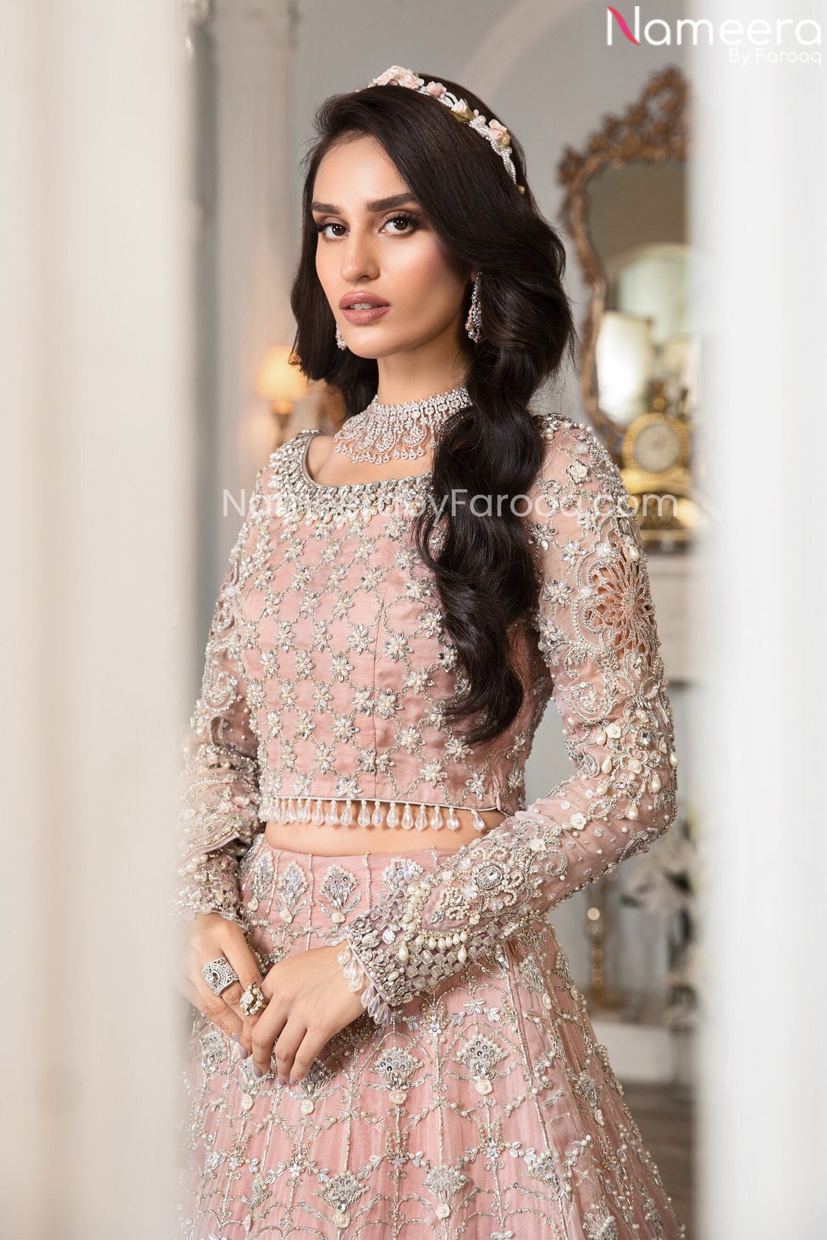 Premium Light Pink Bridal Lehenga Pakistani Designer Wear Online ...