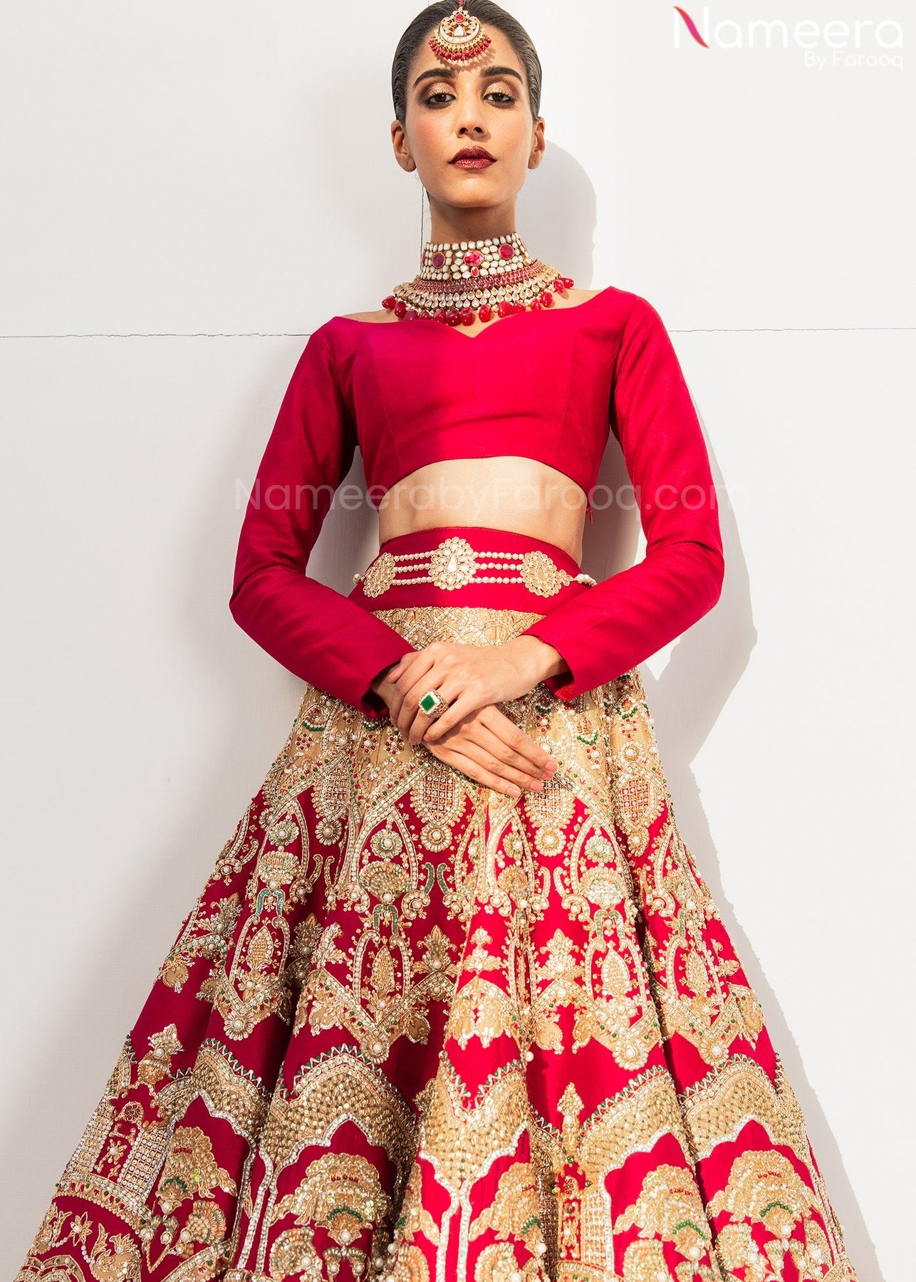 Red Lehenga Choli Bridal Designer Wedding Dress Online 2021 – Nameera ...