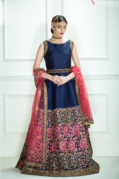 Embroidered Maria. B Royal Blue Lehenga Choli Online 2021 – Nameera by ...