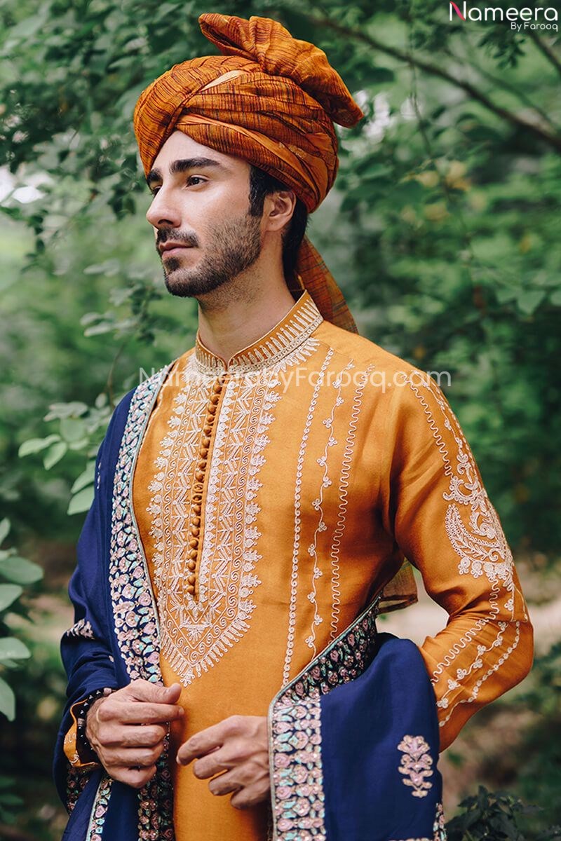 Elegant Designer Pakistani Salwar Kameez Men's Sherwani Attire ...